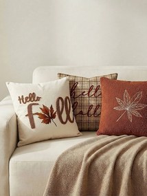 Sinsay - Dekorační povlak na polštář s nápisem „Hello Fall“ - krémová