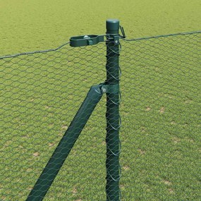 Hexagonální plot s podpěrou 50 x 1,6 m Ocel potažená PVC Zelená 3353146