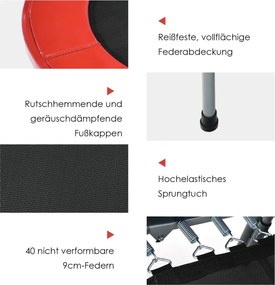 Costway Dvojitá trampolína skládací fitness trampolína s nastavitelným madlem