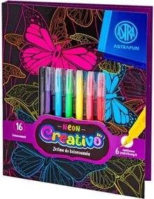 ASTRA CREATIVO Vybarvovací set Neon Animals / Omalovánky / 6 neonových