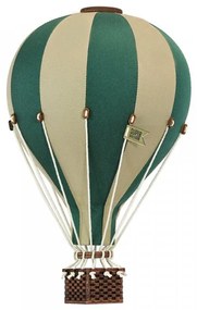 Dekorační horkovzdušný balón –  zelená/krémová - S-28cm x 16cm