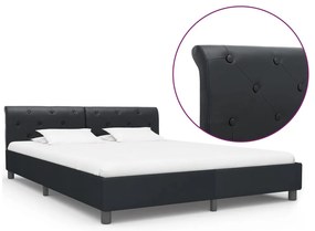 Rám postele černý umělá kůže 160 x 200 cm 284880