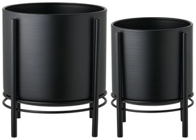 House Nordic Set dvou květináčů FLOWERPOT černý