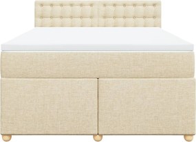 Box spring postel s matrací krémová 140x200 cm textil 3286722