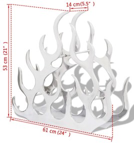 vidaXL Marketos Stojan na víno na 11 lahví stříbrný hliník