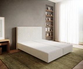 Boxspring postel Dream-Well 160x200 cm bouclé smetanovo-bílá