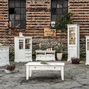 Massive home | Belluno Elegante velký konferenční stolek z masivu bílý