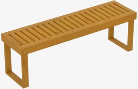 Outsunny Zahradní lavice pro 2 osoby, Voděodolná dřevěná lavice, Parková lavice s nosností 300 kg a žebrovaným sedákem, Zahradní nábytek, Lavice do za