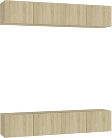 TV skříňky 4 ks dub sonoma 80 x 30 x 30 cm kompozitní dřevo 3078955