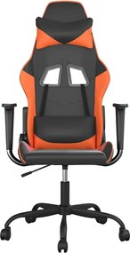 Herní židle černá a oranžová umělá kůže 3143647