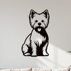 dřevo života Dřevěný obraz West highland white teriéra Zvolte rozměr (cm): 24x40, Zvolte barvu dekoru: Černá
