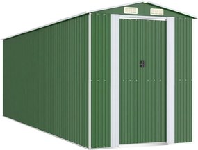 Zahradní kůlna zelená 192x606x223 cm pozinkovaná ocel 3147432