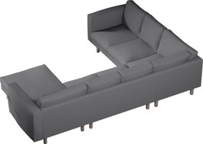 Potah na pohovku IKEA Norsborg rohová, 5-místná se šezlongem barva šedá látka pletený vzor