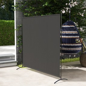 Outsunny zástěna pro soukromí 180 x 50 x 180 cm (tmavě šedá) — ochrana UPF 30+, voděodpudivá, stabilní podstavec