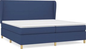 Box spring postel s matrací modrá 200x200 cm textil 3128395