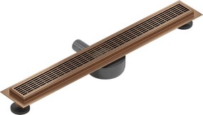 Mexen Flat 360°, lineární podlahový žlab 60 cm, měděná matná, 1C33060-40
