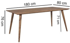 Bruxxi Jídelní stůl Repa, 180 cm, masiv Sheesham