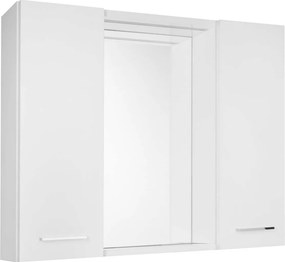 Aqualine Zoja - Zrcadlová skříňka s LED osvětlením, 70x60x14 cm, 2 dvířka, bílá 45025S