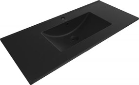 Mexen Atena, umyvadlo pro zapuštění do desky 101 x 46 cm, černá matná, 25011070