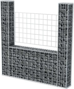 Gabionový koš ve tvaru U pozinkovaná ocel 160 x 20 x 150 cm 142545