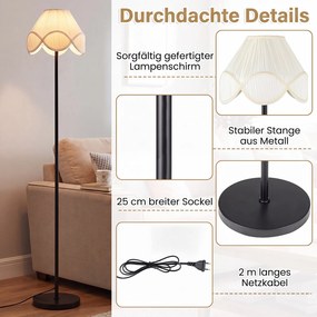 Costway Stmívatelná stojací lampa 159 cm s plynule nastavitelným