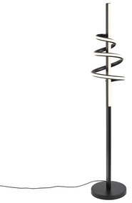 Designová stojací lampa černá vč. stmívatelné LED a 3-cestného vypínače - Rolla