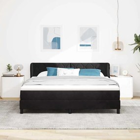 Postel s boxspringem s čelo Černá 180 x 200 cm samet 3340456