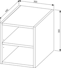 Comad Doplňková koupelnová skříňka nízká Leonardo White 30 dub sherman