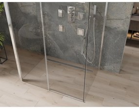 Mexen Omega 3-stěnový sprchový kout 110x80 cm, 8mm čiré sklo - chromový profil, 825-110-080-01-00-3S