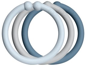 Bibs Silikonové kroužky Loops 12 ks Baby-blue-cloud-petrol