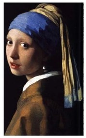 DIMEX | Vliesová fototapeta na zeď Dívka s perlovými náušnicemi od Johannese Vermeera MS-2-0254 | 225 x 250 cm | černá, hnědá, modrá, bílá
