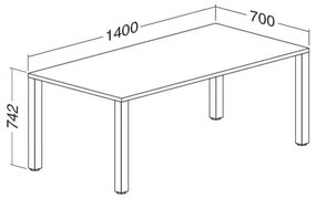 Stůl ProOffice B 70 x 140 cm / Třešeň