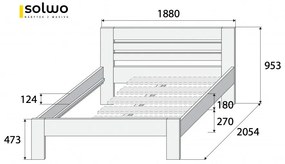 Masivní postel AMANDA - Solwo Design Dřevo a odstín oleje: DUB Cink - Olej odstín DO202, Rozměr spací plochy: 220x200