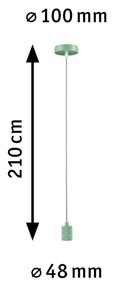 Paulmann 78433 Tilla, světle zelené svítidlo pro dekorativní žárovku, 1x60W E27 délka 210cm