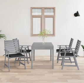 vidaXL Zahradní jídelní židle s poduškami 4 ks masivní akáciové dřevo [3078409] Barva: antracitová