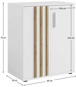 Kondela Komoda, 2D, bíla/dub artisan, TOLIS TYP 1