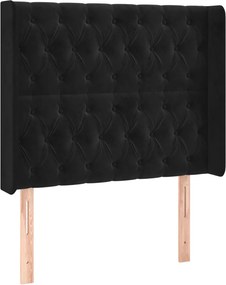 Box spring postel s matrací a LED černá 100x200 cm samet 3139729