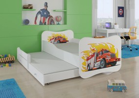 Dětská postel s matracemi GONZALO II 160x80 Motiv: POŽÁRNÍ VŮZ