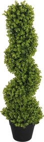 HOMCOM Umělá spirálová eukalyptová rostlina s květináčem, odolná proti UV záření, dekorace do interiéru a exteriéru, výška 90 cm, zelená | Aosom