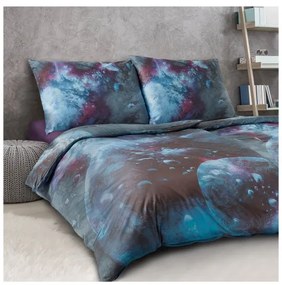 Veba Povlečení satén Geon Vesmír šedomodrá 140x200, 70x90 cm