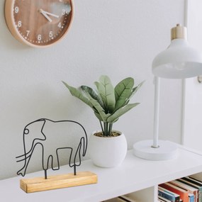 Kovová dekorace Elephant 30 cm černá