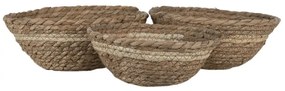 Set 3ks košíků z mořské trávy – 25x10 /  22x9 /  20x8 cm