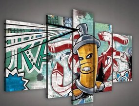Obraz 170x100 Graffiti street-art sprej postava městská kultura moderní