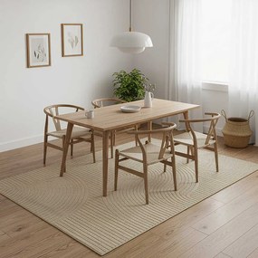 TZ Béžový obdélníkový geometrický koberec Strado Polo Path Camel se vzorem pruhů Rozměr: 160x230 cm