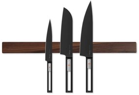 Wook | dřevěná magnetická lišta na nože - americký ořech montáž: montáž na zeď, velikost: 35 x 4 x 2 cm (6 nožů)