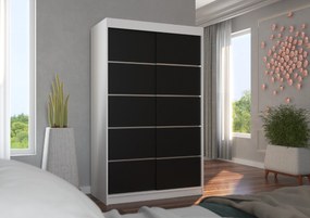 ADRK Šatní skříň posuvná BENISSO W-B 120, černá/bílá