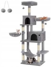 Škrabadlo pro kočky Beast 199 cm šedé/bílé