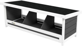 PawHut Hnízdo pro slepice s 3 oddíly a asfaltovou střechou, dřevěná konstrukce, pro vnitřní a venkovní použití, 95 x 37 x 34 cm, Šedá Černá