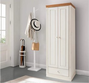 Bílá šatní skříň z borovicového dřeva 65x180 cm Anita – Støraa