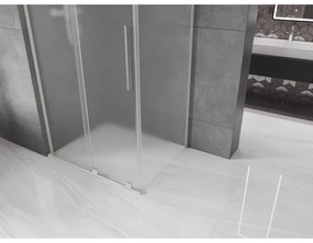 Mexen Velar L, sprchový kout s posuvnými dveřmi 100 x 110 cm, 8mm sklo námraza, broušená ocel, 871-100-110-33-97